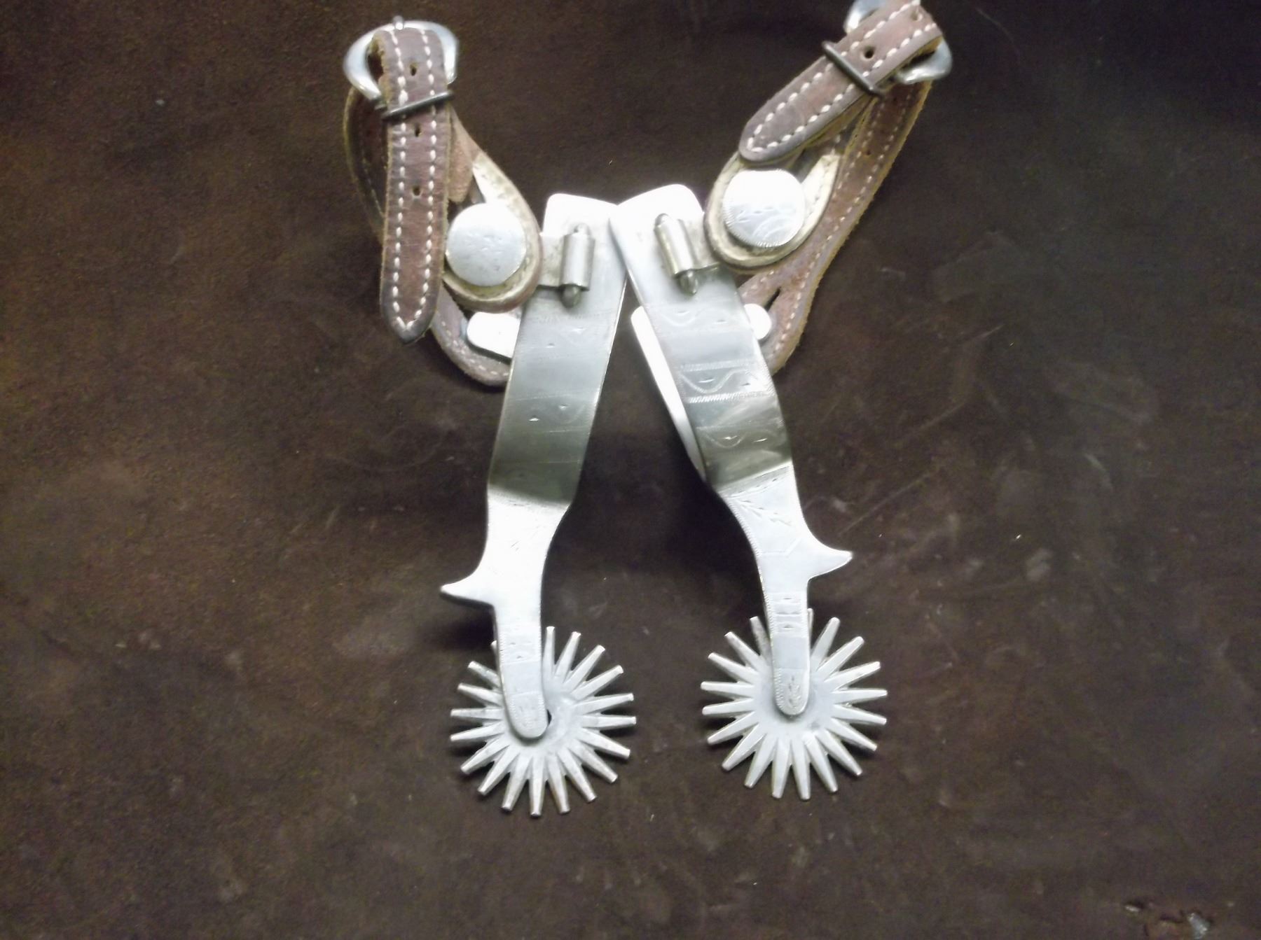 Star Marked Star Steel Silver- Silver Overlaid Spurs- Stainless- Chap ...