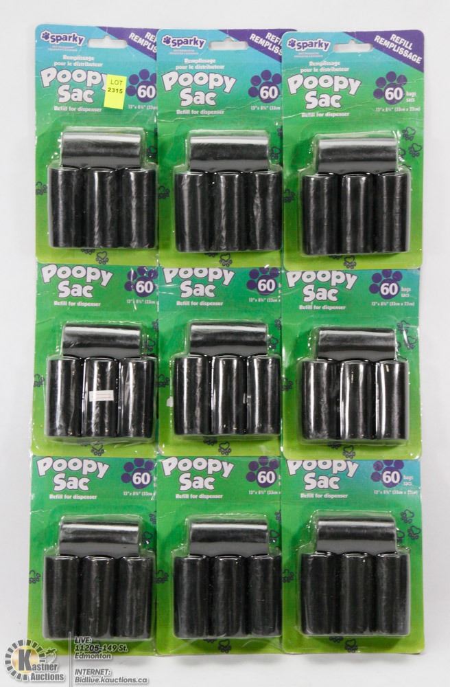 9 PACKS OF POOPY SAC REFILLS