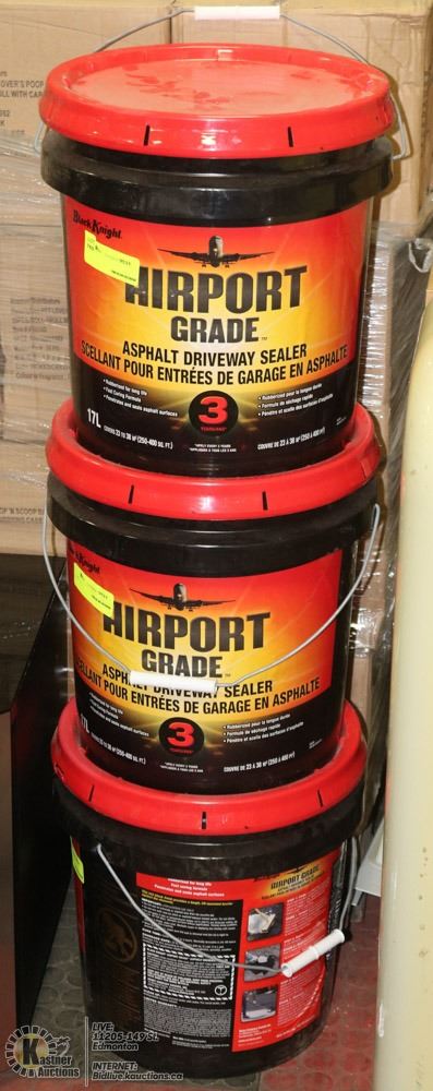 THREE 17L PAILS OF AIRPORT GRADE ASPHALT DRIVEWAY