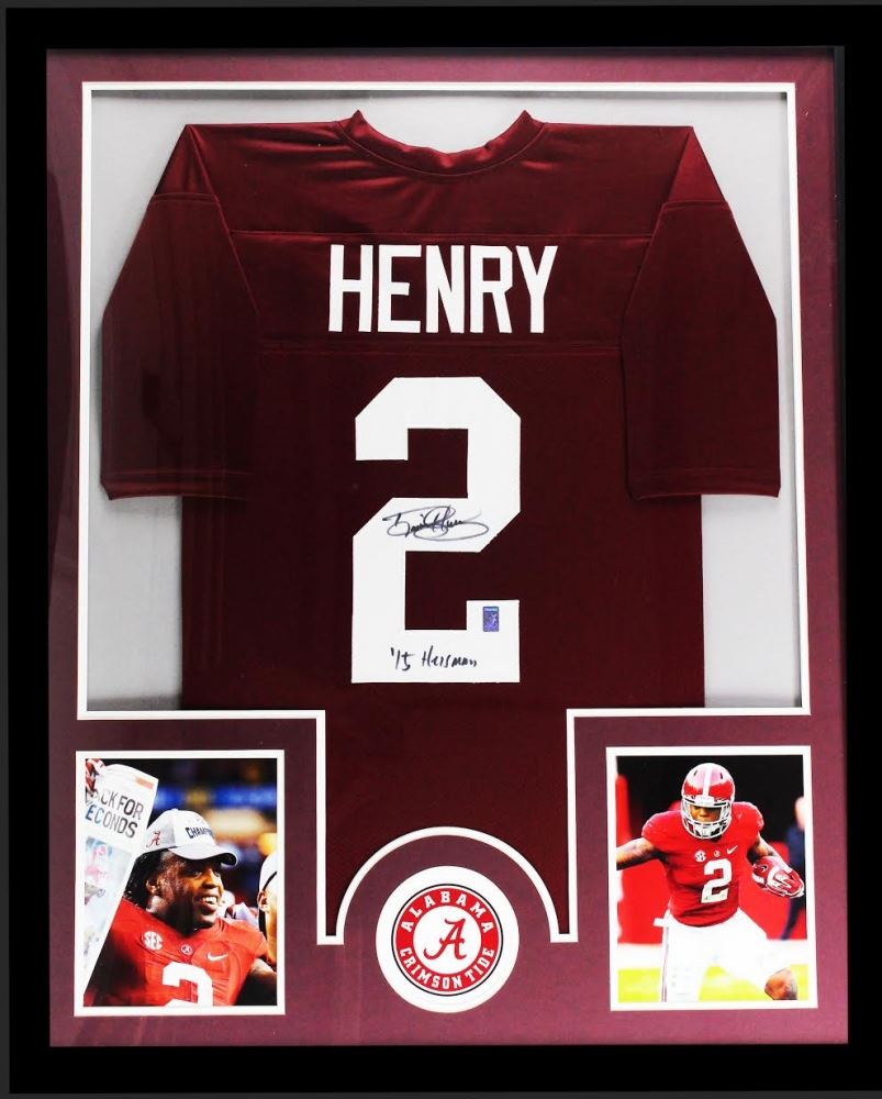 Derrick Henry Signed Alabama Crimson Tide 34" x 42" Custom Framed ...