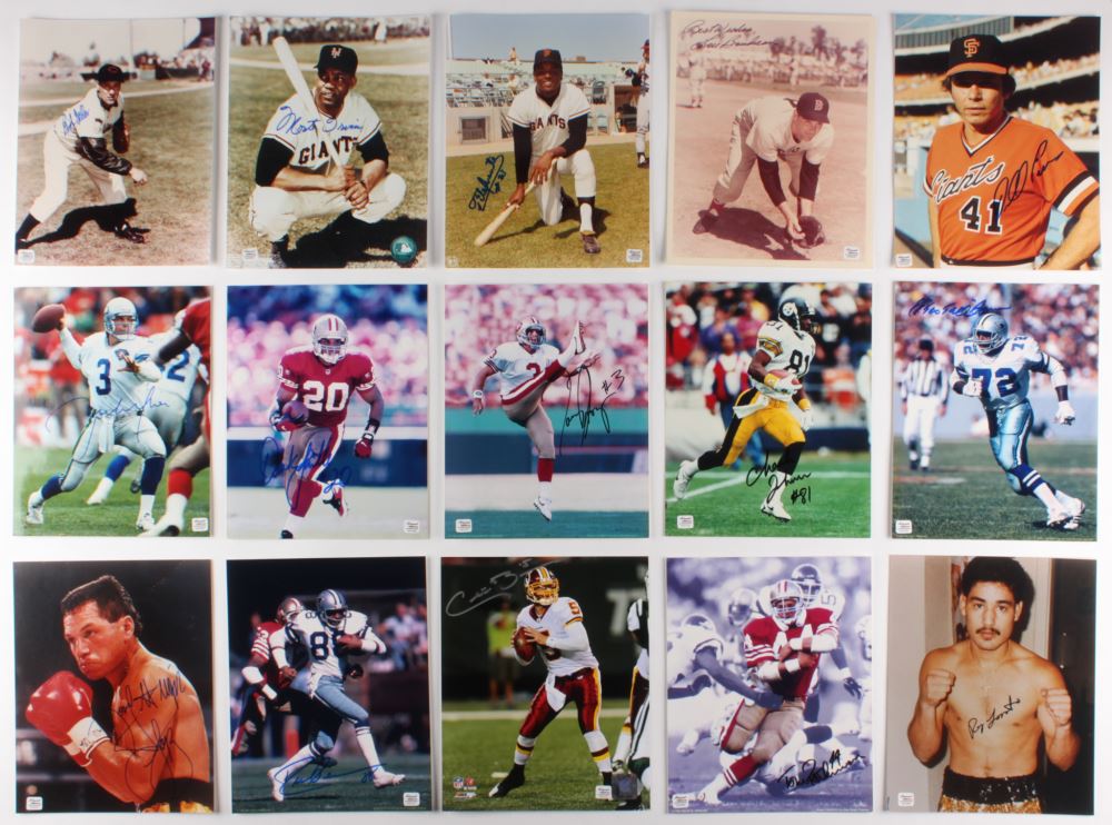 Lot of (15) Signed Multi-Sport 8x10 Photos with Monte Irvin, Tito ...
