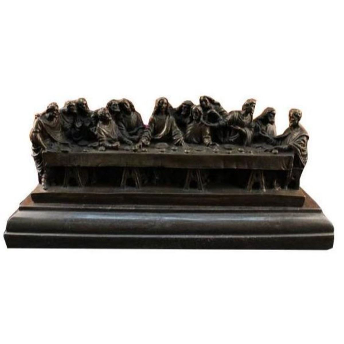 Bronze Famous Religeous THE LAST SUPPER Sculpture Marble Base Figurine