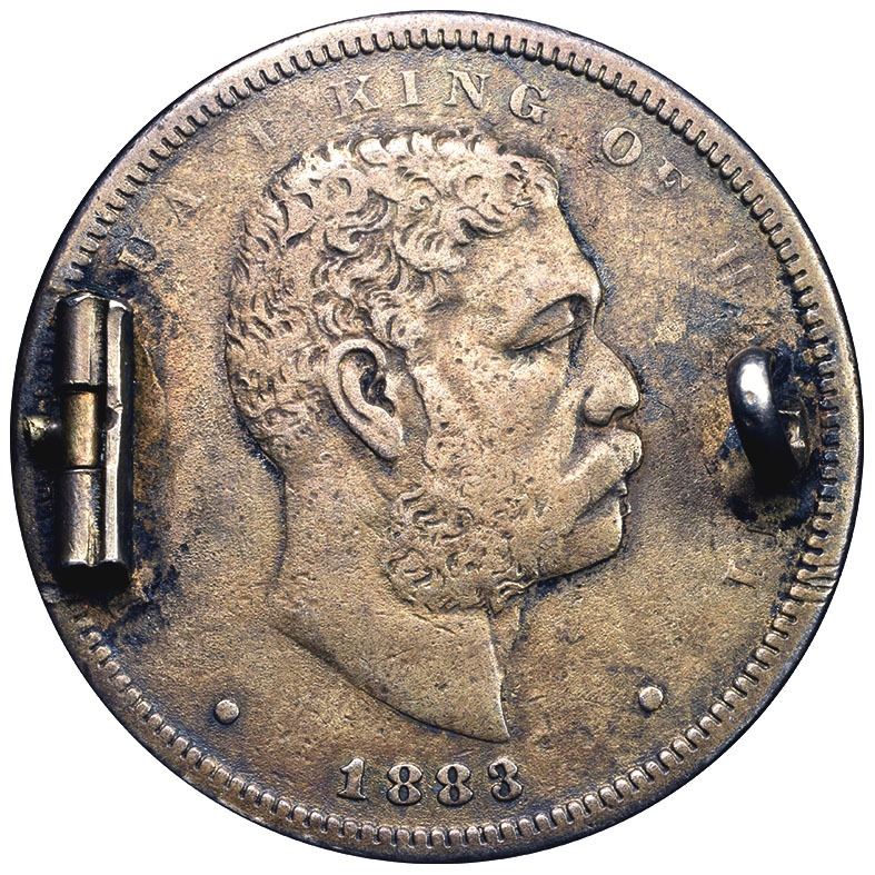 Hawaii. 1883 Hapalua or Half Dollar. Enameled Reverse. Overall EF.