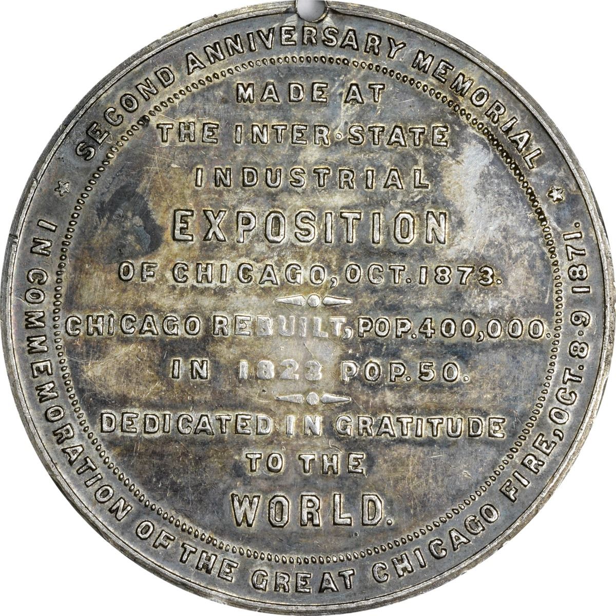 Rare 1873 Silver Chicago Fire Medal Dies by William Barber. Illinois ...