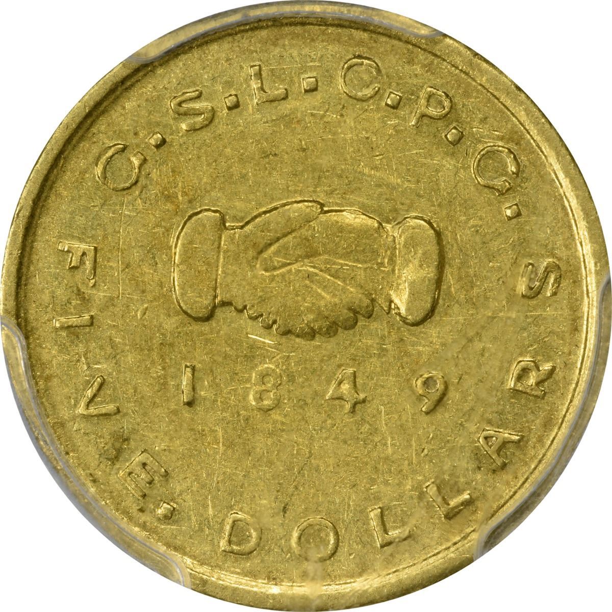 Popular and High Grade 1849 Mormon Five Dollars. 1849 Deseret Assay ...