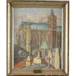 L. SCHMIDT (Possibly Leonhard Schmidt) (German, 1892-1978) NOTRE DAME ...