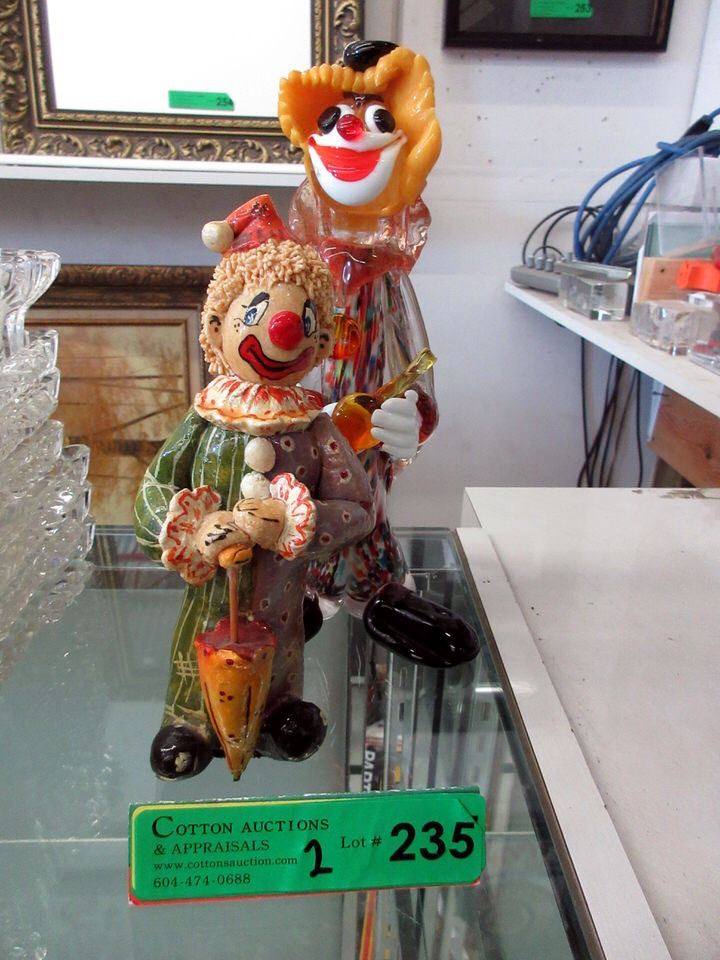 2 Vintage Italian Clown Figurines