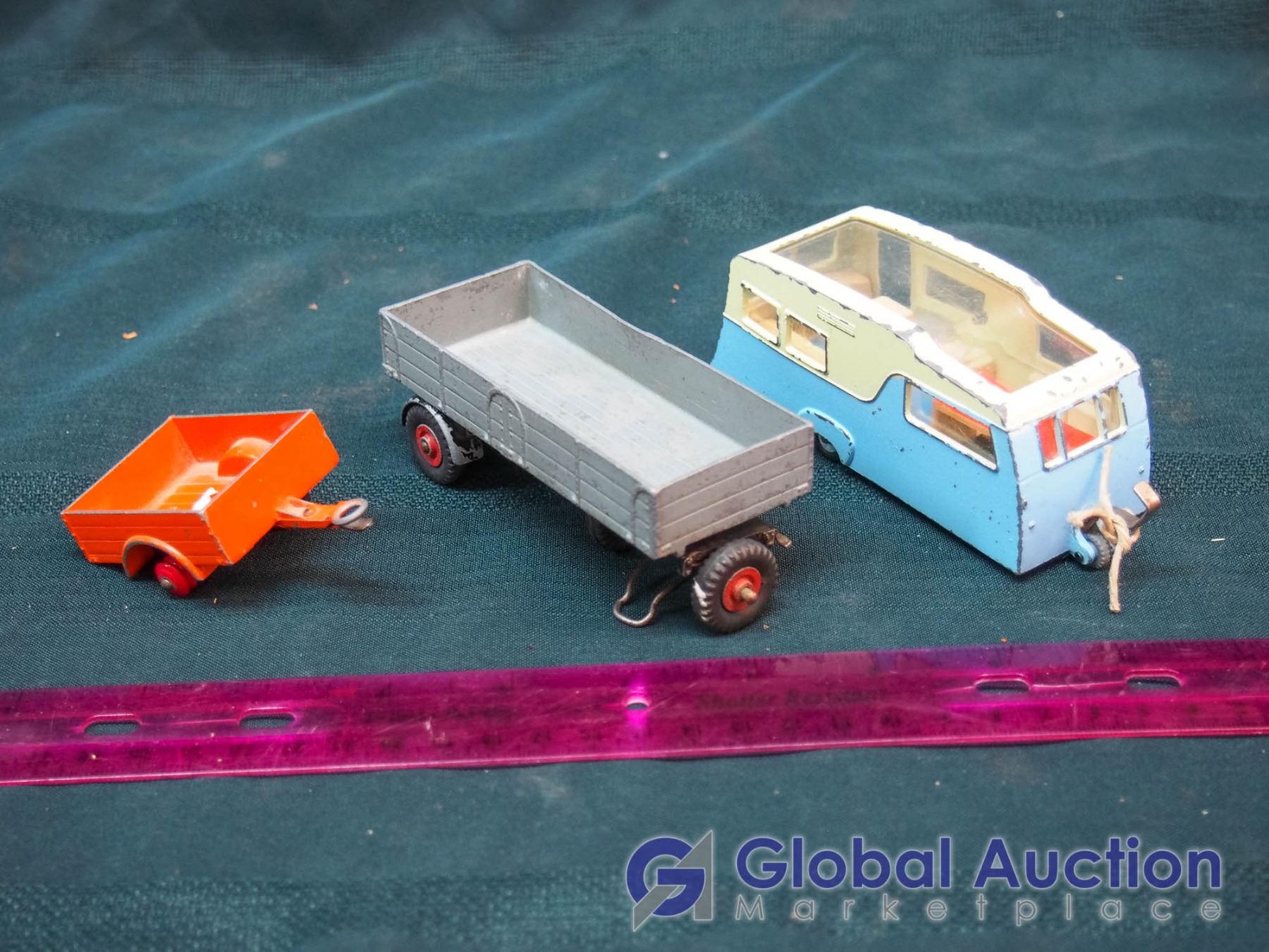 Lot Of Dinky Toys (3) (Dinky 4 Berth Caravan, Dinky 341 Trailer, Dinky ...