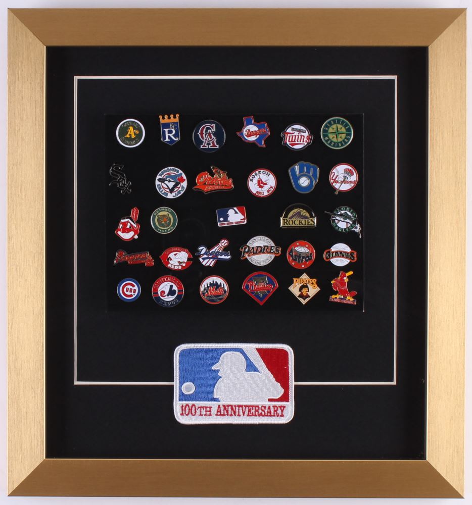Vintage MLB Pin Set 14x15 Custom Framed Display with MLB 100th ...