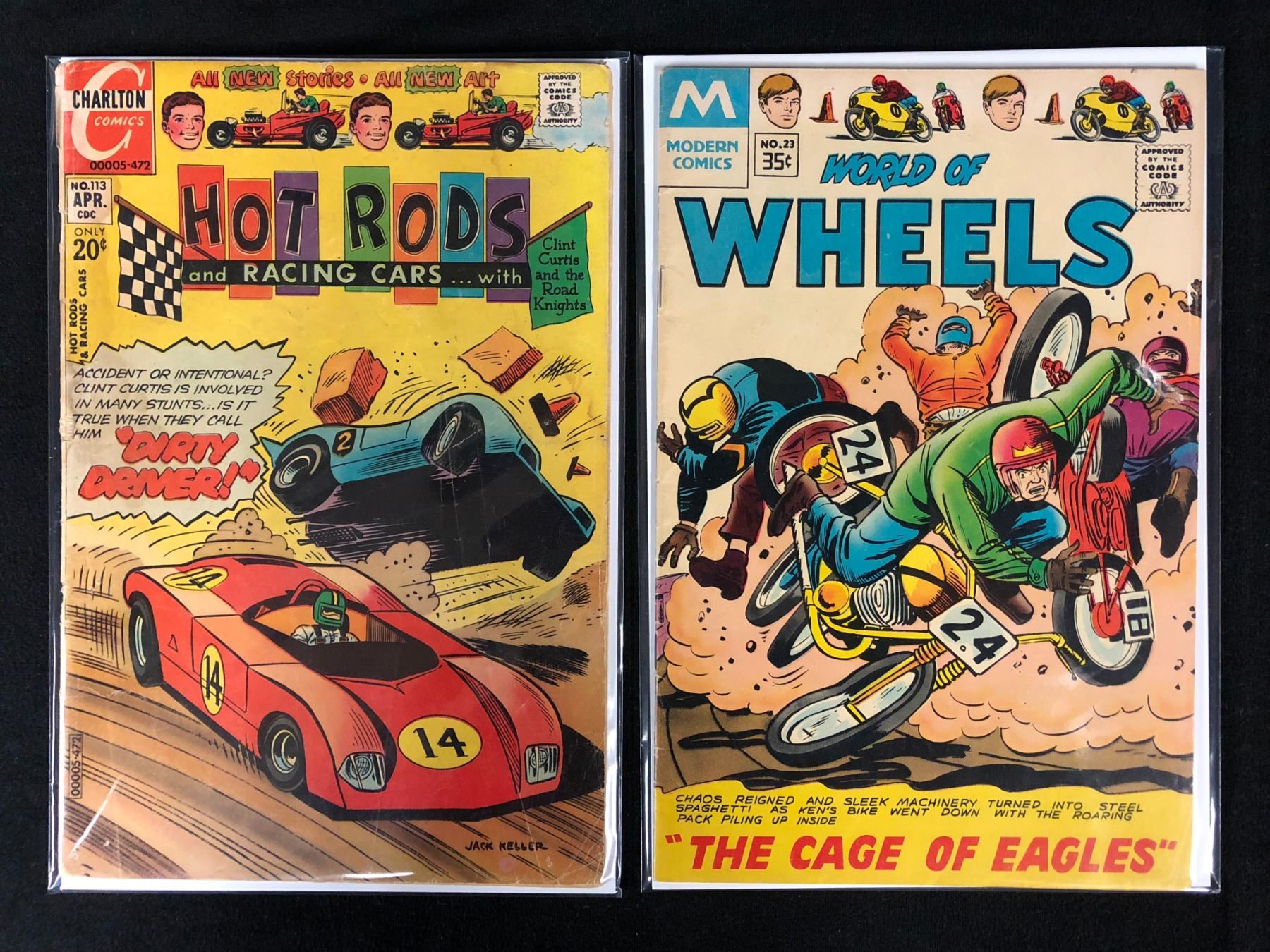 VINTAGE COMIC BOOK LOT (HOT RODS AND RACING CARS WITH... #113/ WORLD OF ...
