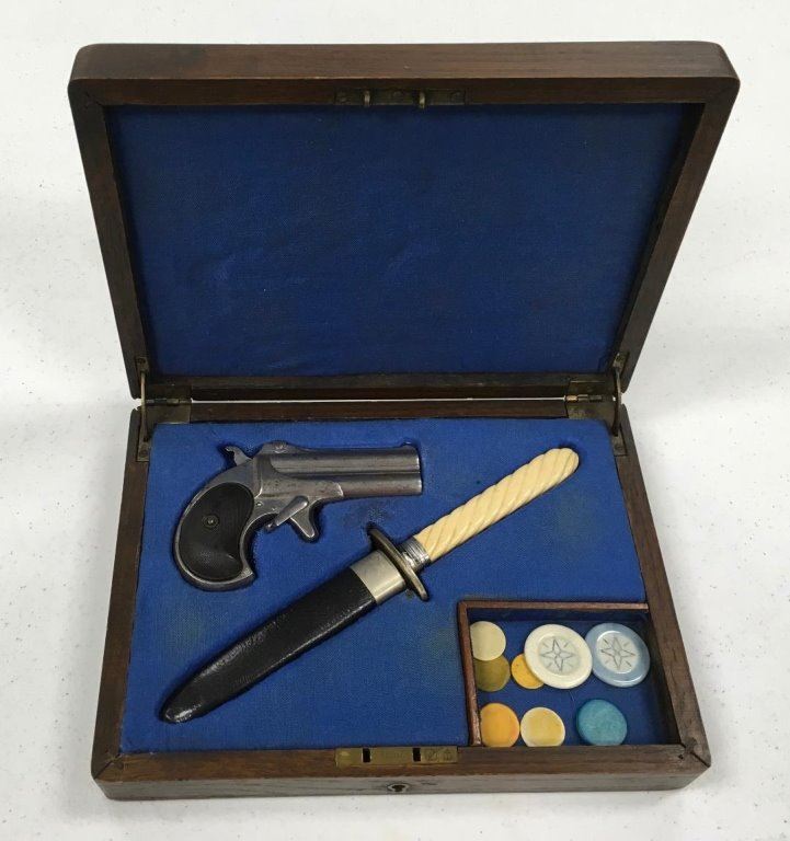 Antique Derringer In Fitted Gamblers Box