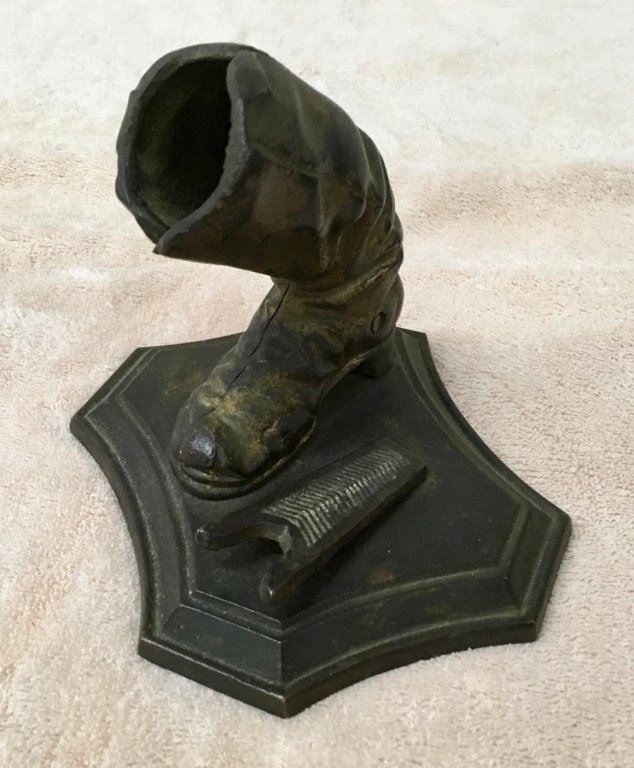 Antique Cast Iron Civil War Cavalry Match Safe
