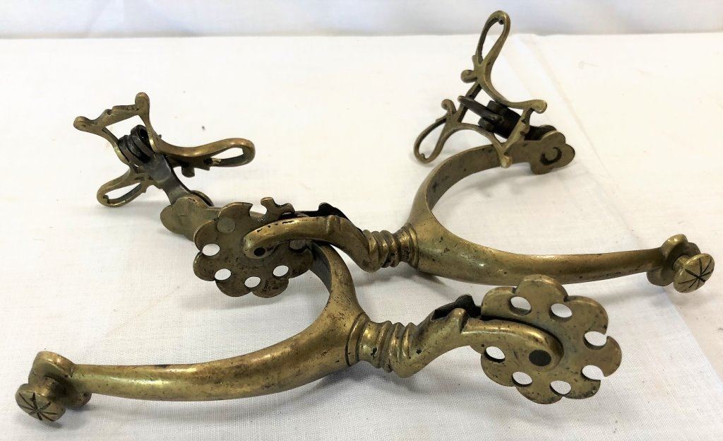 Rare Antique Brass French Cavalier Spurs