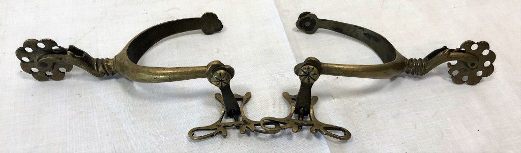 Rare Antique Brass French Cavalier Spurs