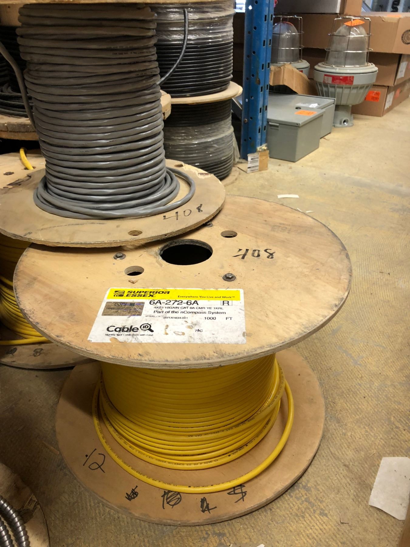 2 Reels Superior SX6A-272-6A Yellow Cable & 1 Grey Cable Texcan 3PR18/16T