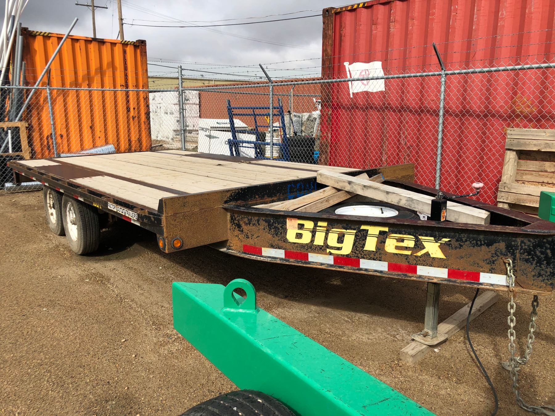 16 ft Big Tek 6000 LB Axle Tandem Trailer, 15" Tires with Ramps