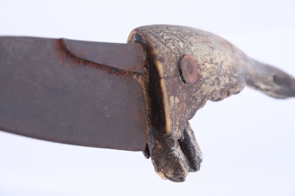 Apache Deer Jawbone Knife & Parfleche Sheath 19th