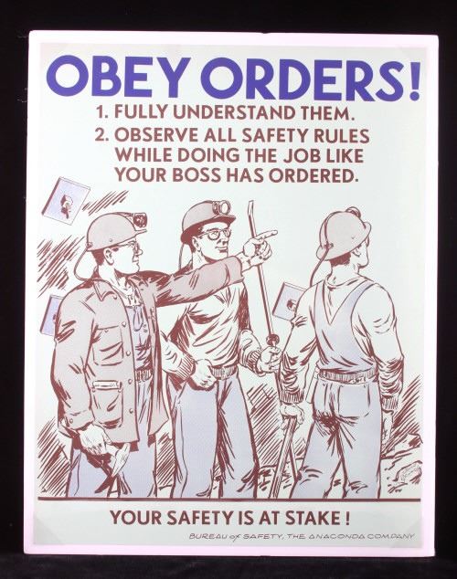 Original Anaconda Company Mining Safety Poster