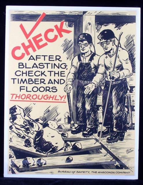 Original Anaconda Company Mining Safety Poster