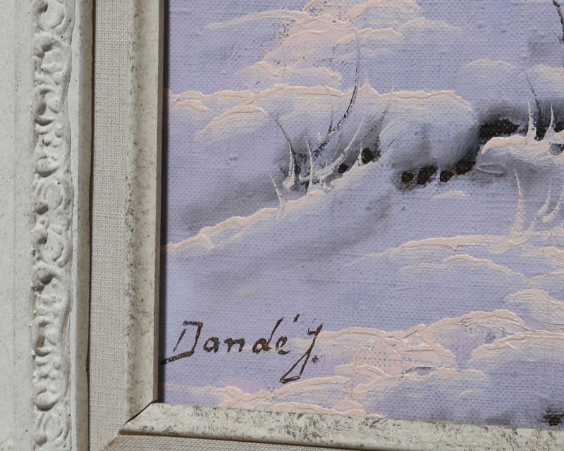 Joseph Dande, Snowy Banks of the River, Oil Painting