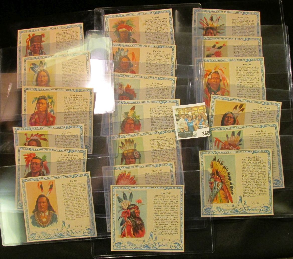 Complete Set of No. 1-40 "American Indian Chiefs" Red Man Chewing ...