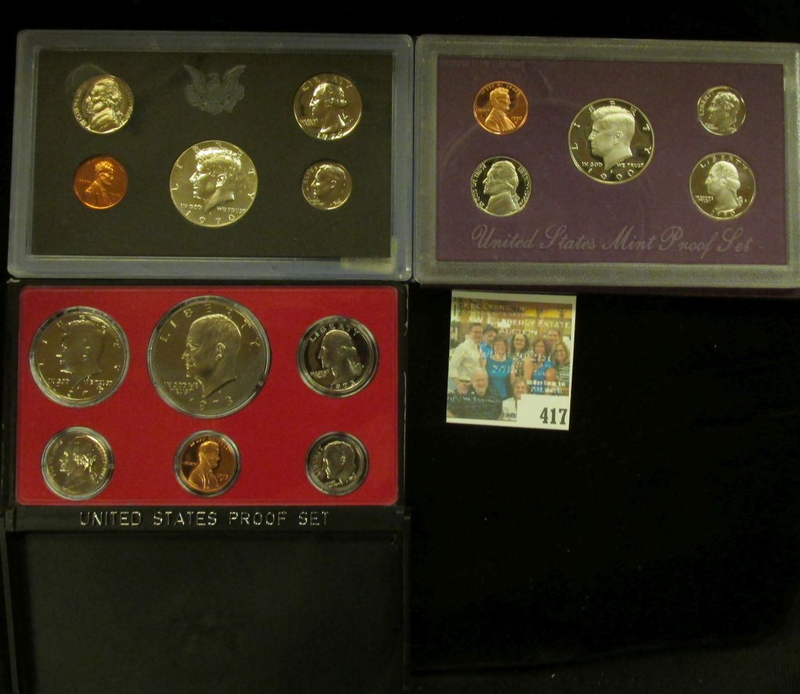 1970 S U.S. Silver Proof Set, 1973 S & 90 S U.S. Proof Sets, all ...