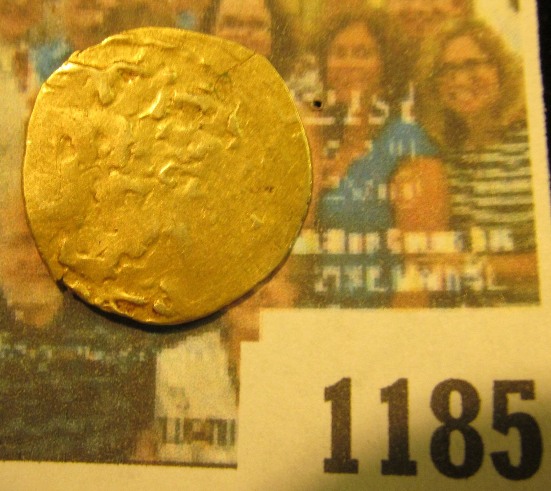 1185 _ Very interesting and scarce Miedeval Gold Piece of Muizz ad ...