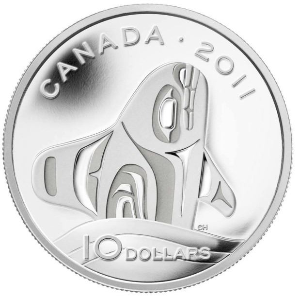 RCM Lot; 2011 $10 Fine Silver Coin - Orca Whale