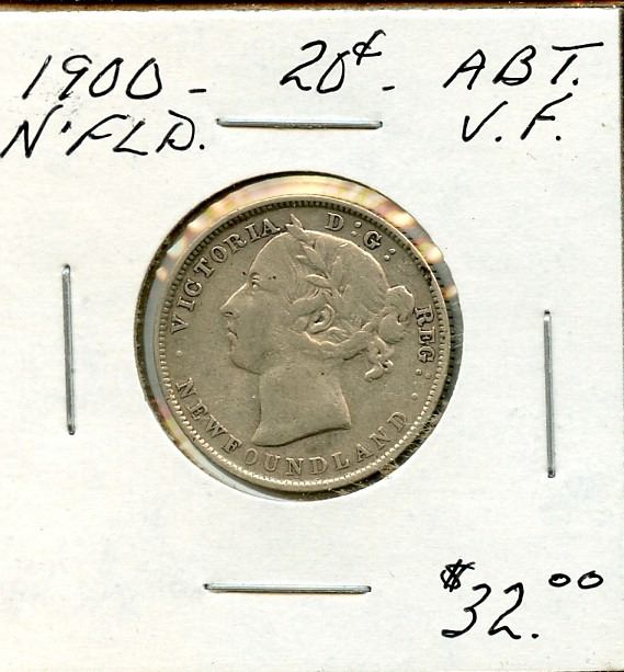 Nfld 1900 20¢ About VF