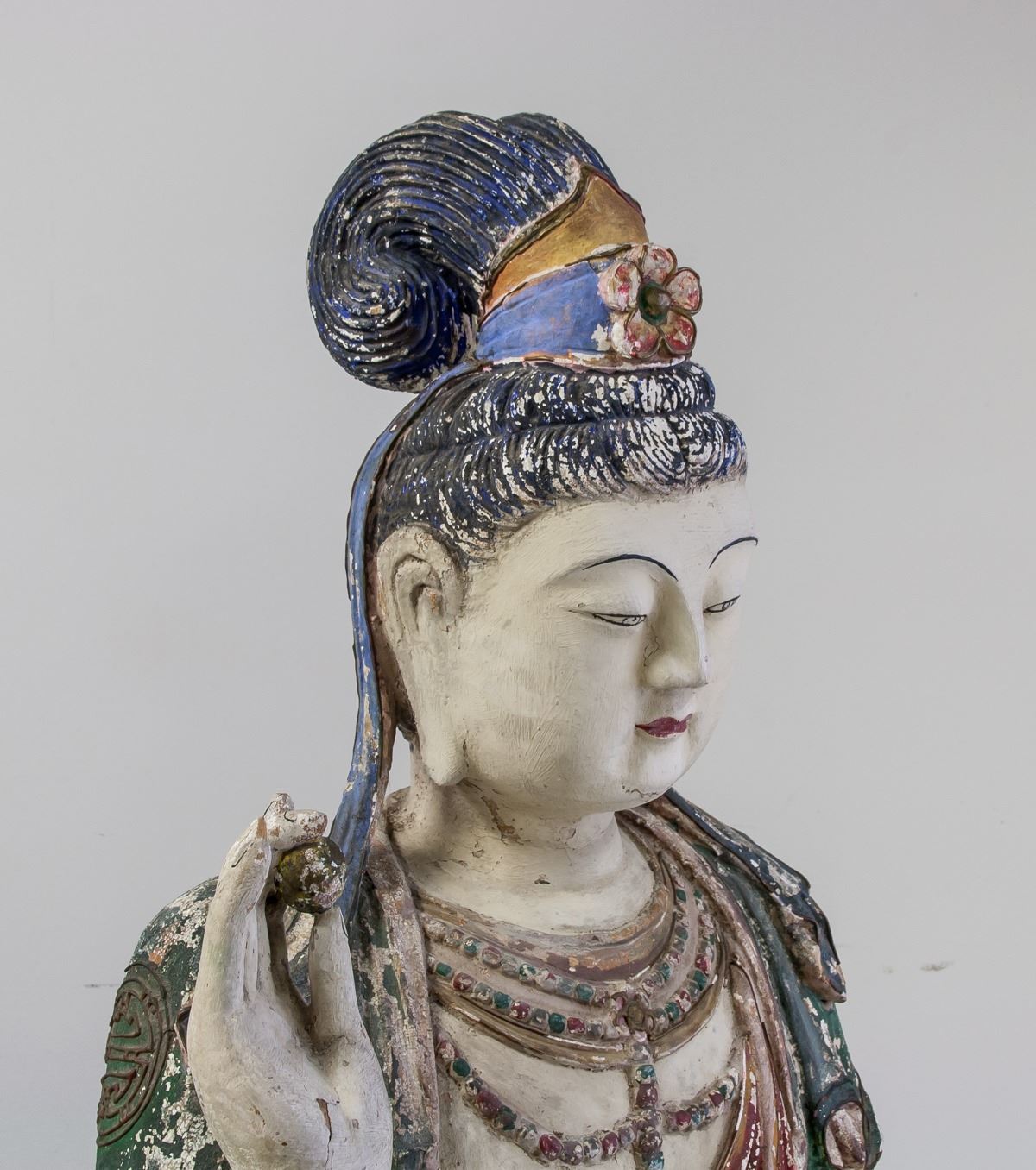 Chinese Tang Dynasty Wood Bodhisattva Statue
