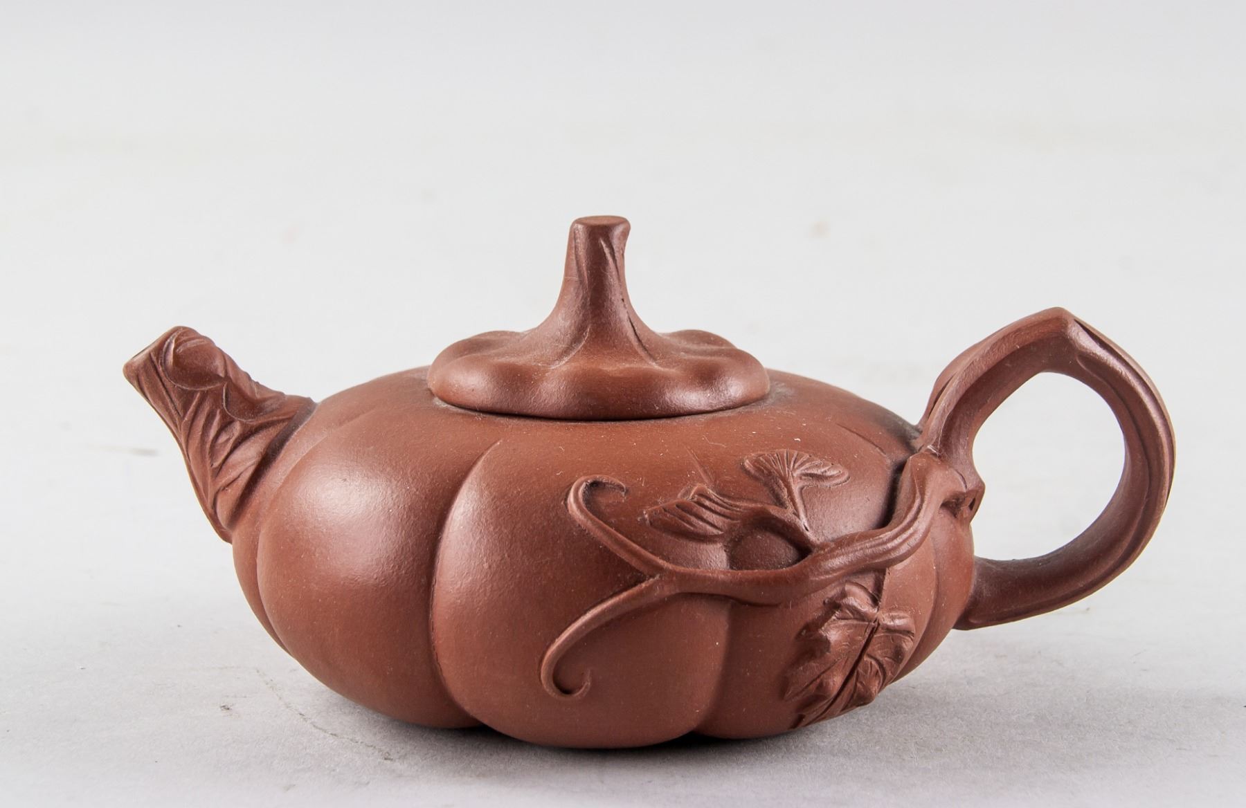 Chinese Zisha Pumpkin Teapot JIANG RONG Mark