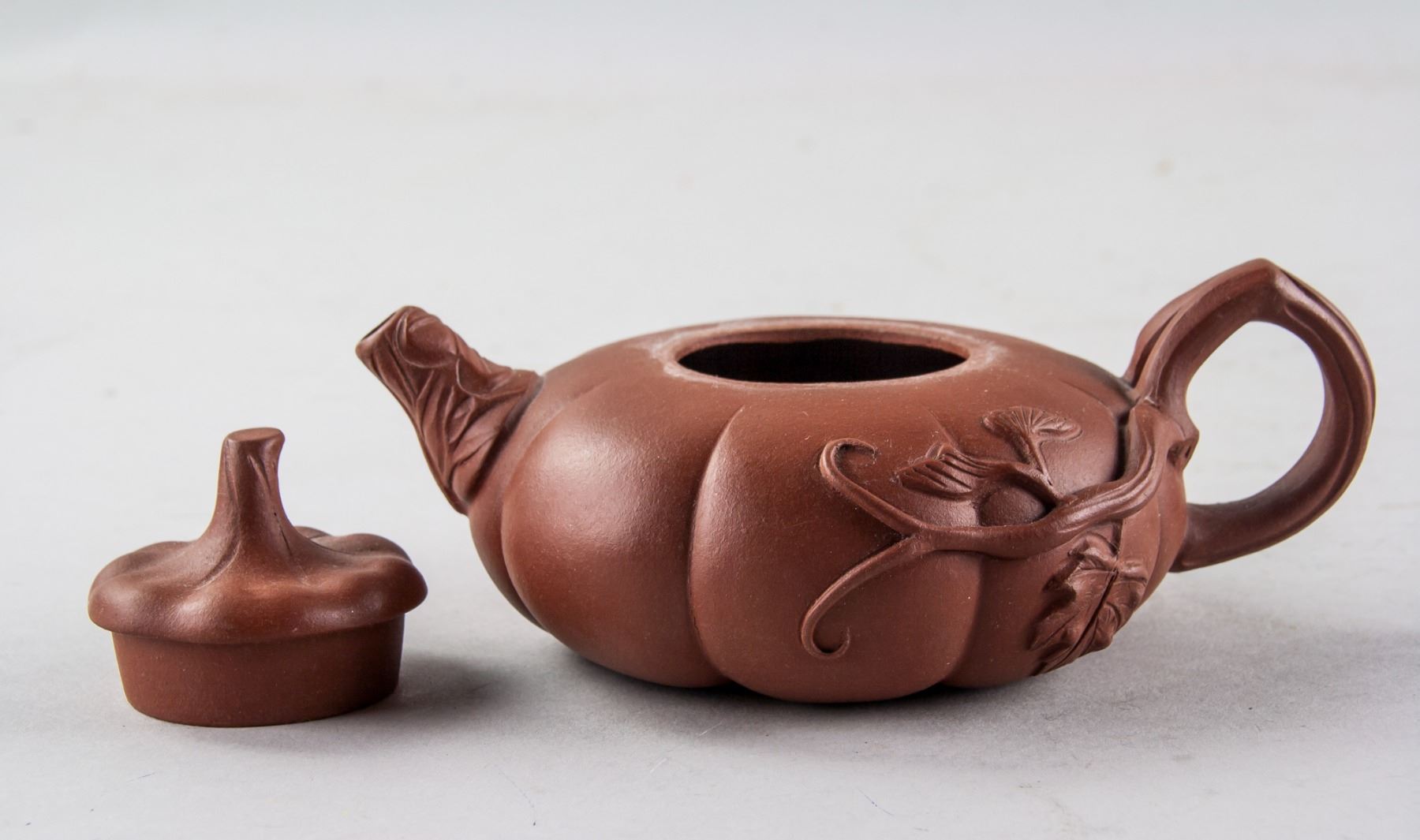 Chinese Zisha Pumpkin Teapot JIANG RONG Mark