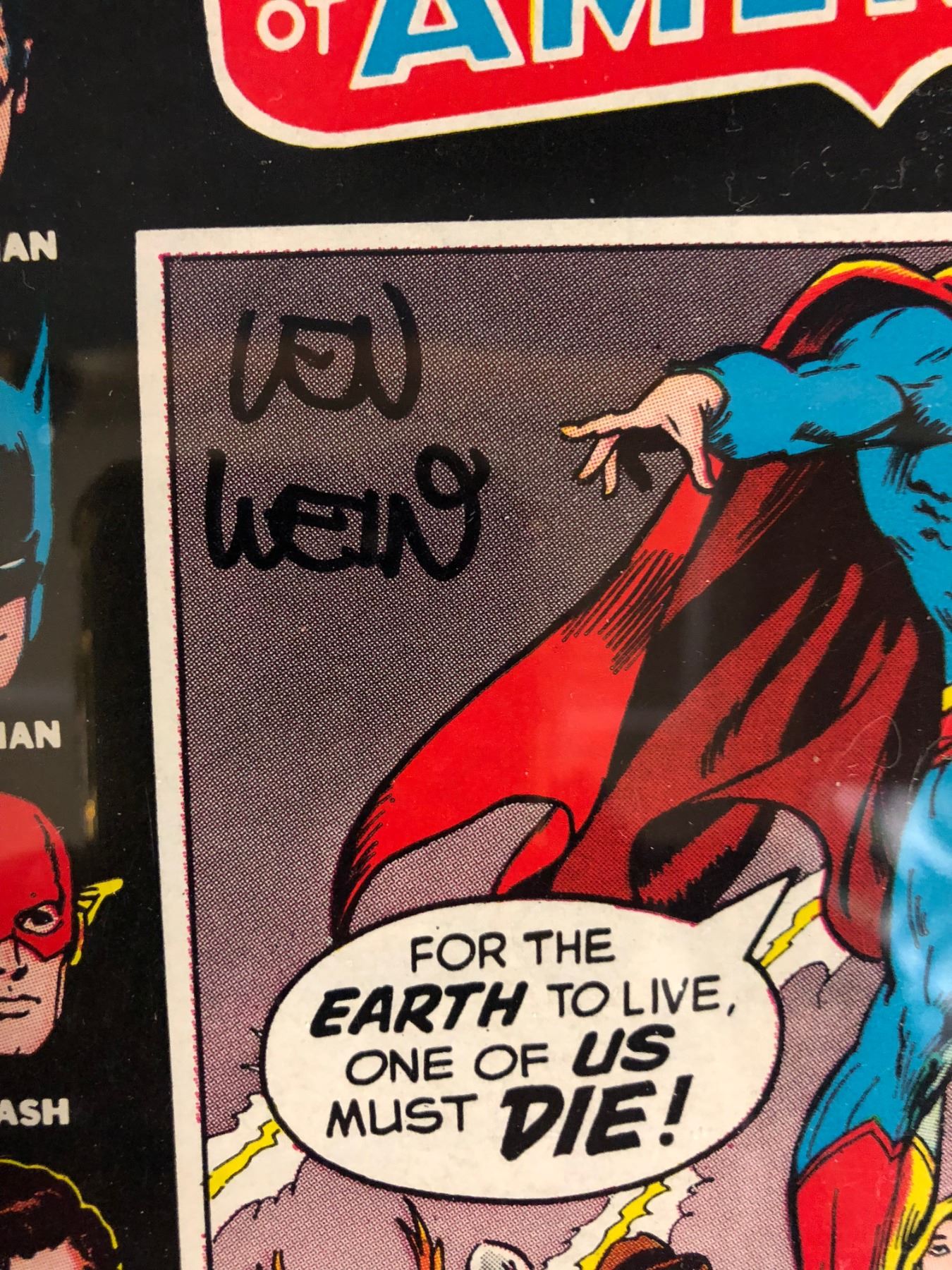 1972 JUSTICE LEAGUE OF AMERICA #102 SIGNED BY WRITER LEN WEIN