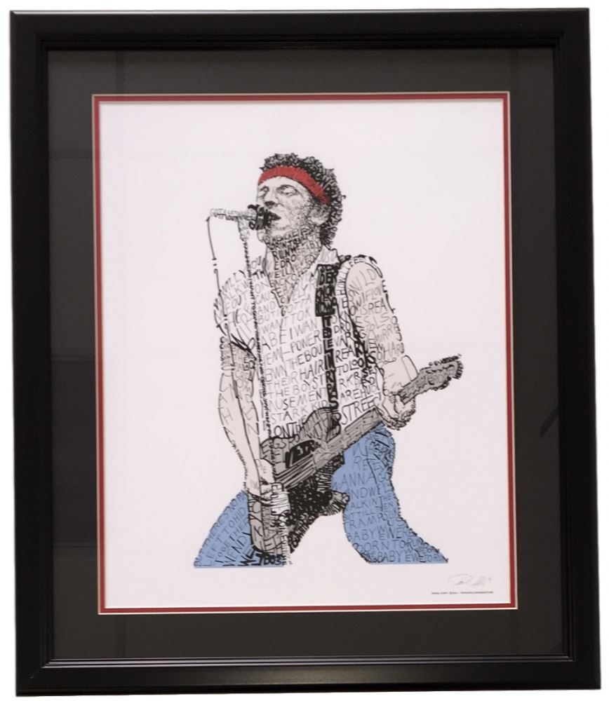 Bruce Springsteen "Born in the U.S.A." Word Art 22x27 Custom Framed ...