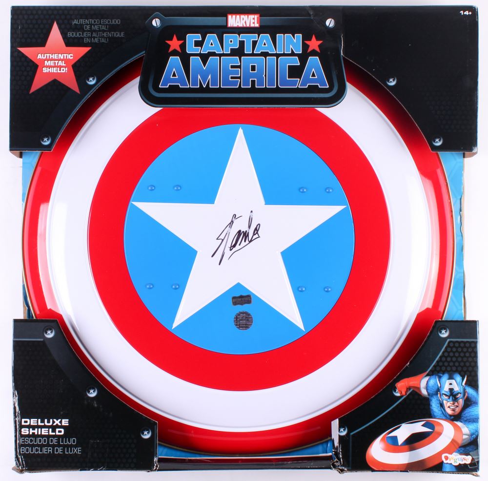 Stan Lee Signed "Captain America" Marvel Authentic Full-Size Metal ...