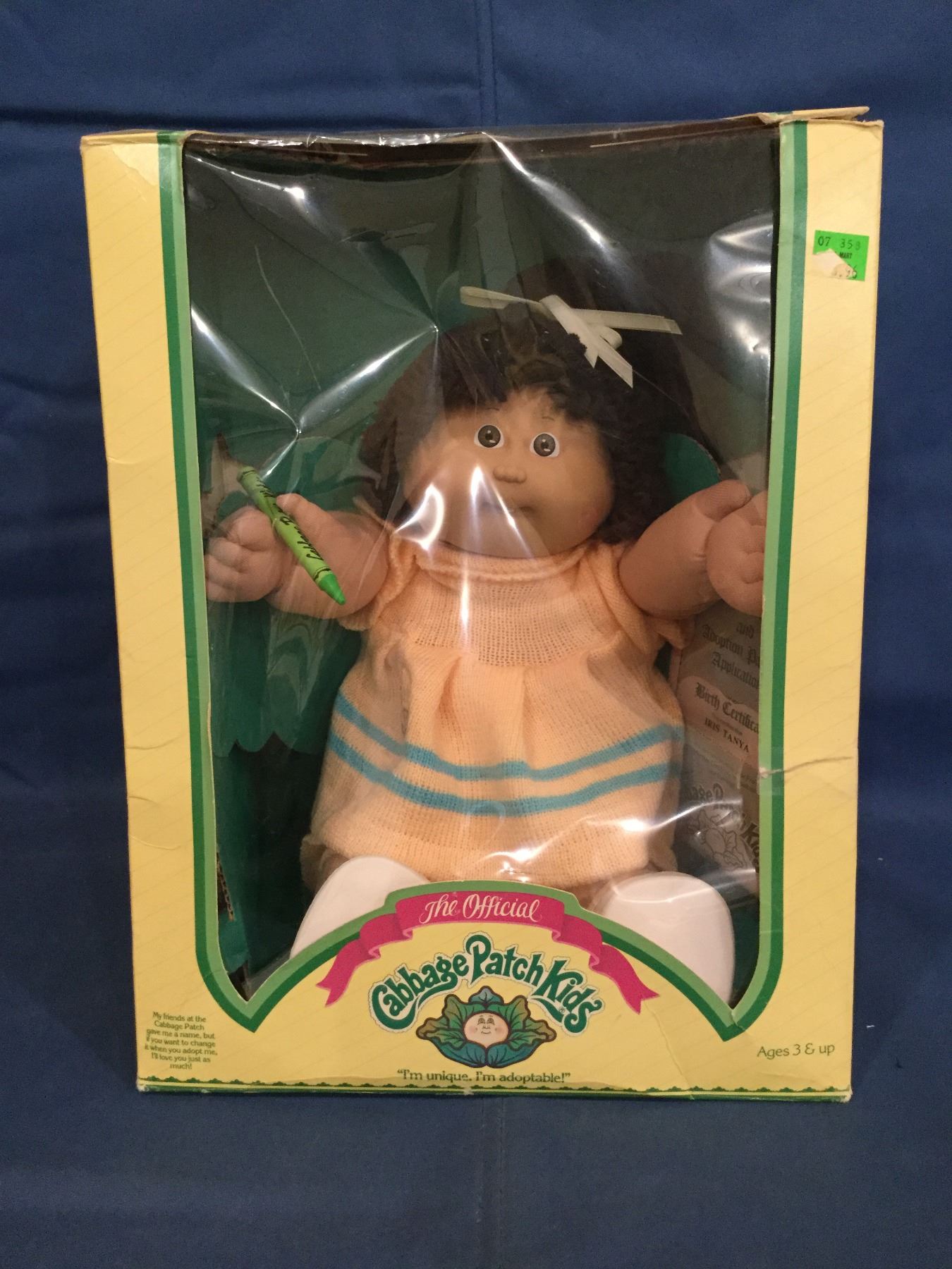Cabbage Patch Kid doll with a certificate Iris Tanya in The Official Box