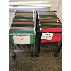 Pair of Rolling Wire File Folder Racks