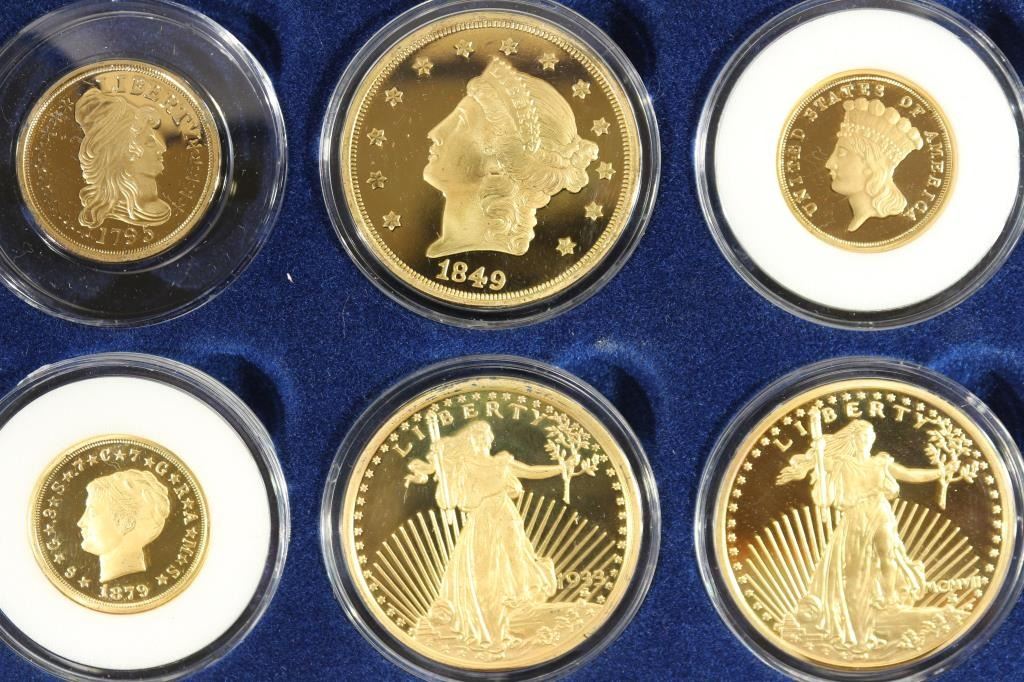 6 PIECE RARE GOLD COIN TRIBUTE SET 24KT GOLD