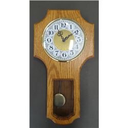 Small oak wall clock, battery operated