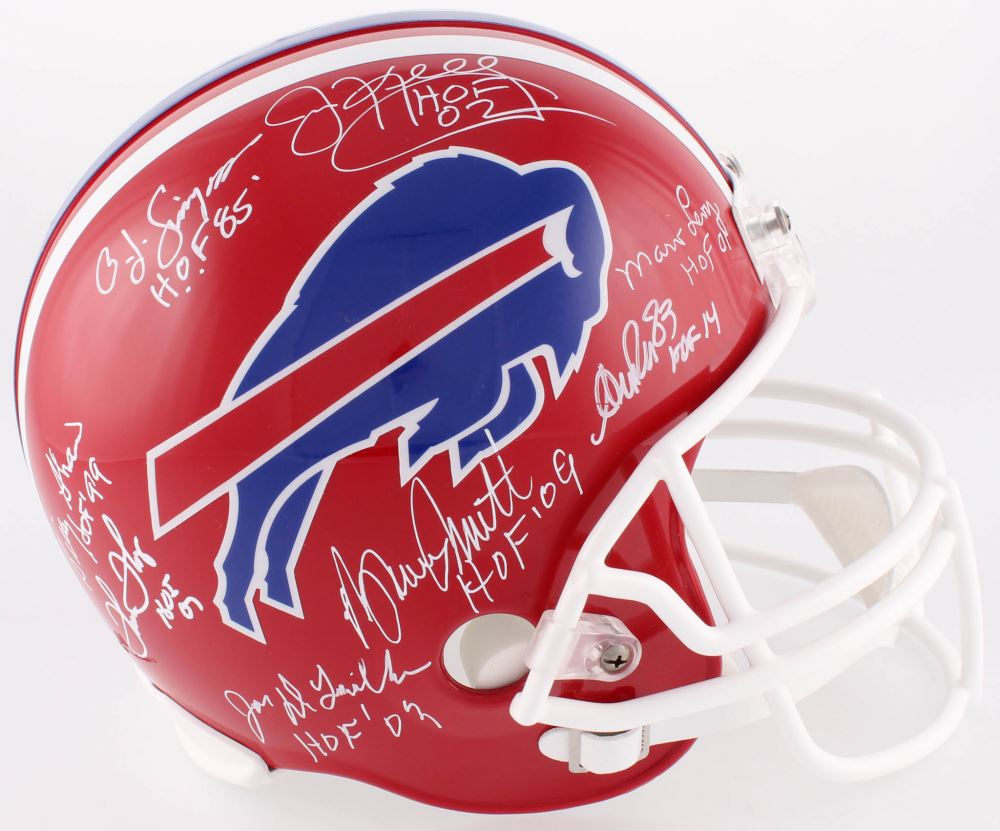 Bills Hall of Famers Full-Size Helmet Team-Signed By (8) With O.J ...