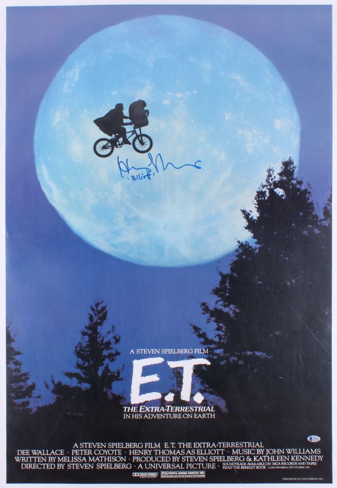 Henry Thomas Signed "E.T. the Extra-Terrestrial" 26.5x38.5 Movie Poster ...