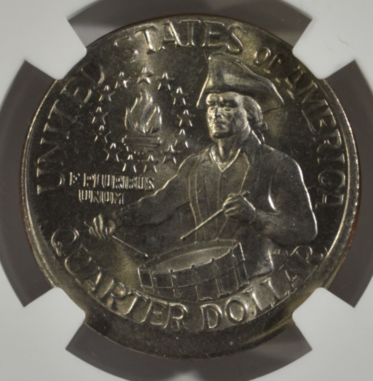 1976 BICENTENNIAL MINT ERROR QUARTER, NGC MS-66
