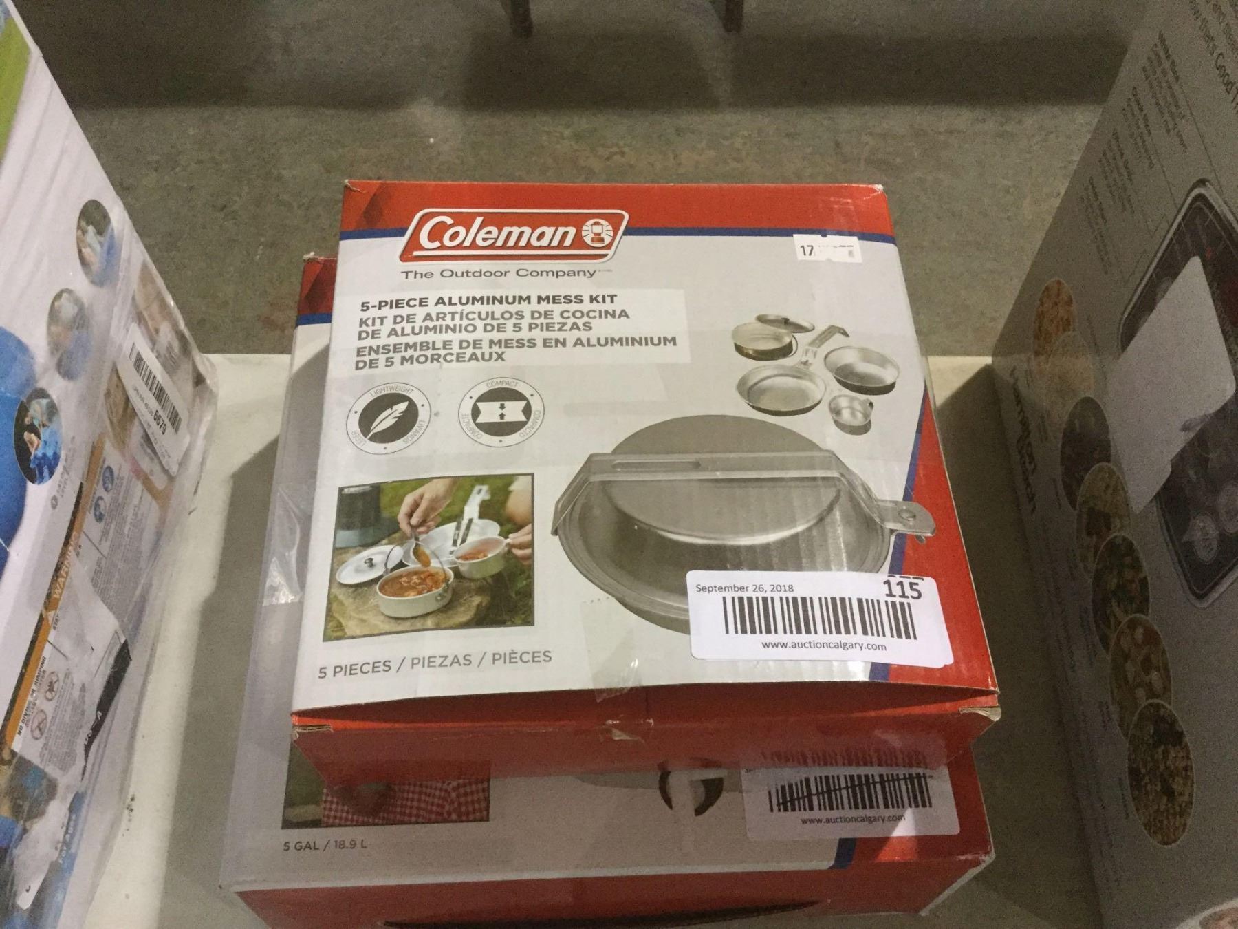 Coleman 5-Piece Aluminum Mess Kit 5 Gallon Water Carrier