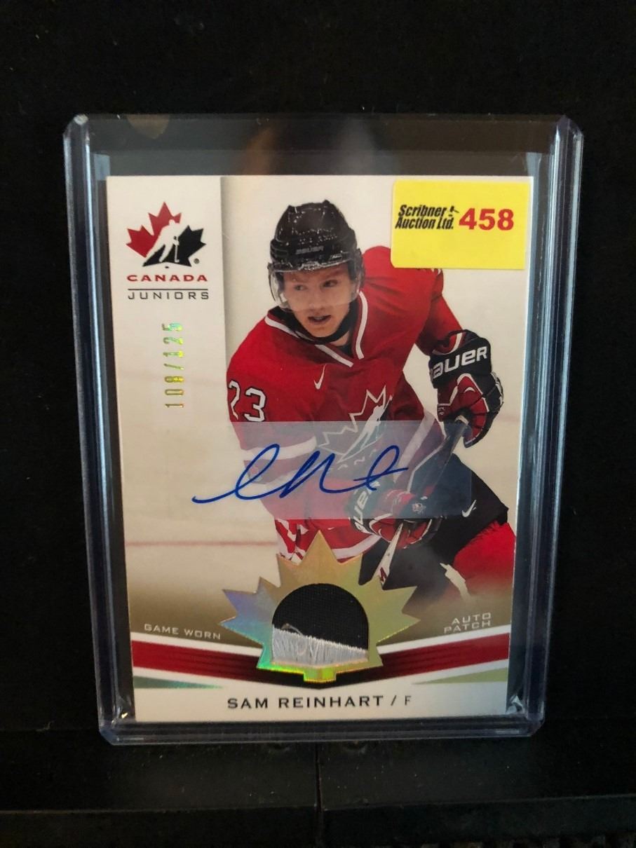 SAM REINHART 2014 UD TEAM CANADA JUNIORS AUTOGRAPH & GAME WORN JERSEY ...