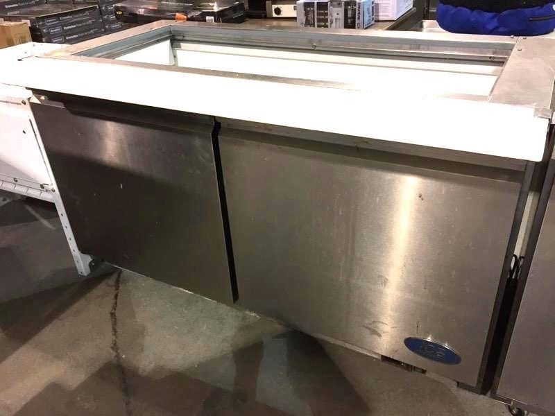 ICB double door refrigerated prep table open top for inserts