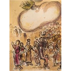 Moses Receives The Ten Commandments - Marc Chagall Lithograph
