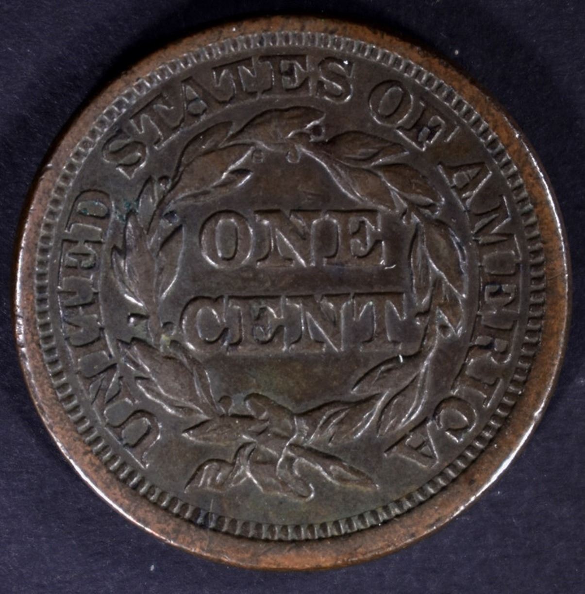 1844 LARGE CENT, XF+
