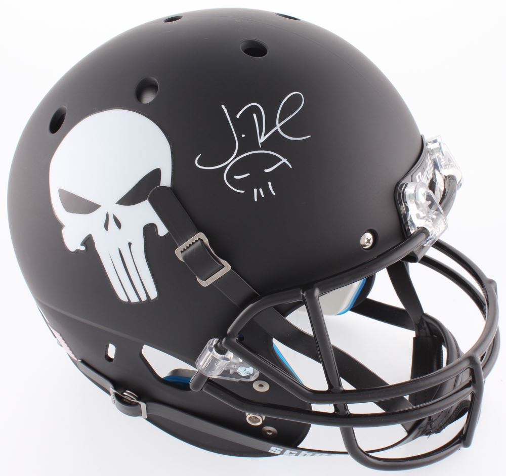 Jon Bernthal Signed Custom Matte Black "Punisher" Full-Size Helmet with ...