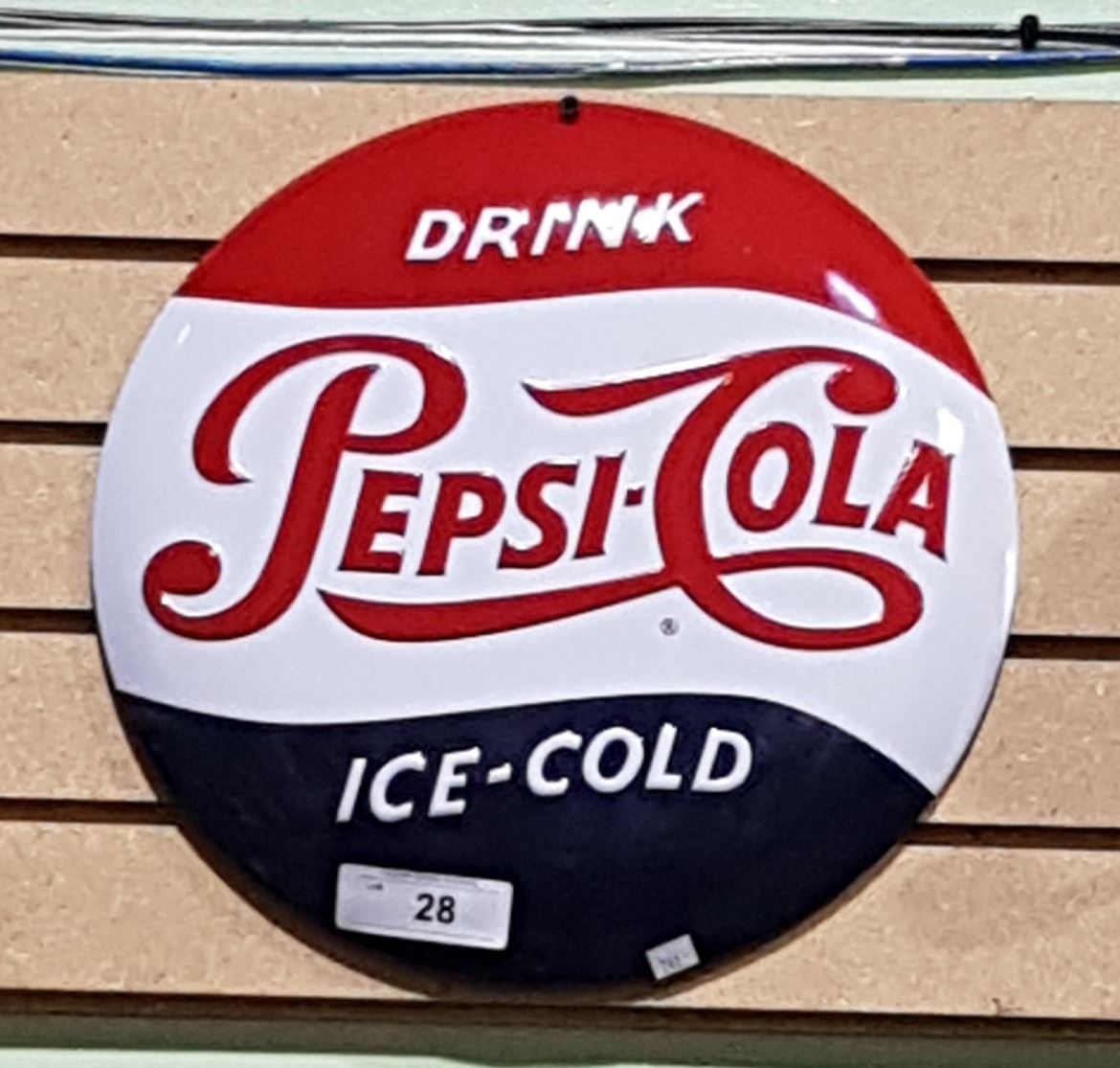 PEPSI COLA EMBOSSED BUTTON SIGN