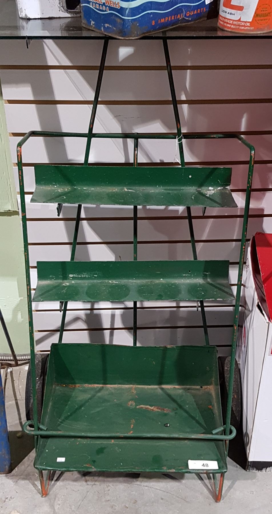 VINTAGE METAL OIL RACK
